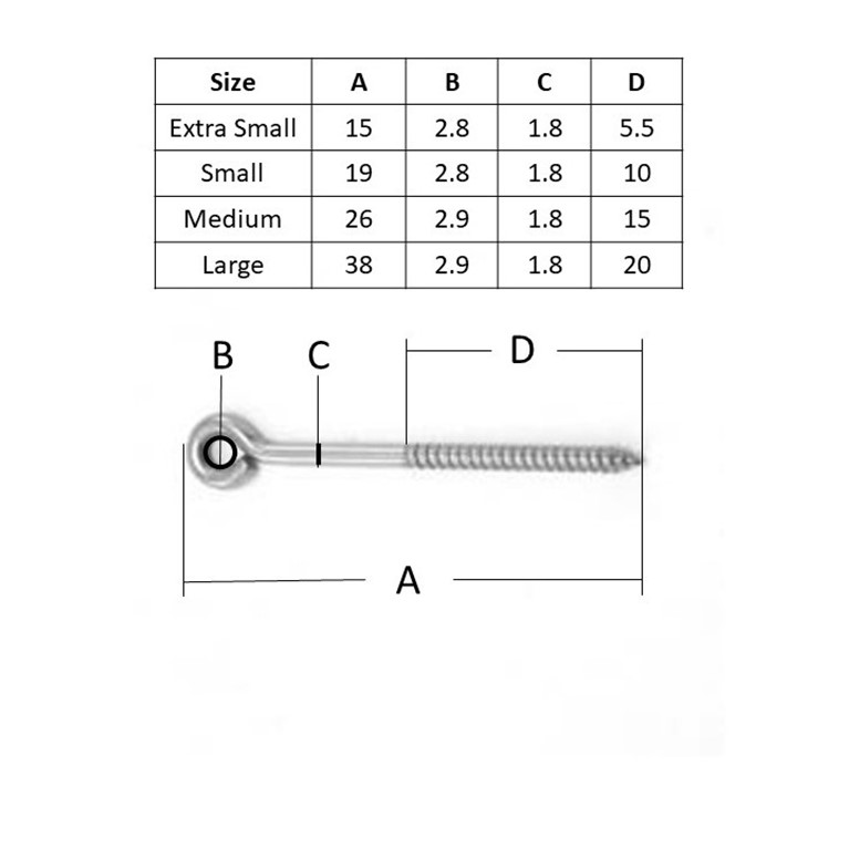 Regular Stainless Steel Screw Eyes – Kingston Lures